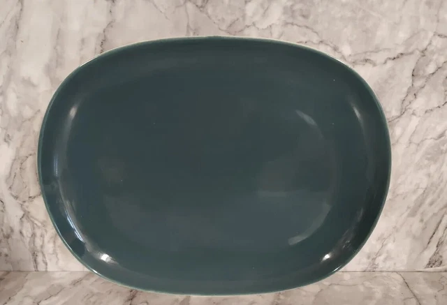 POOLE POTTERY TWINTONE Cameo Contour Blue Moon Serving Plate 35Cm (14 ...