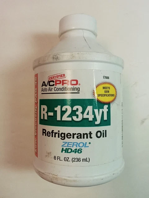 A/C PRO R-1234YF Refrigerant Oil 8 fl. oz 1 Pack Zerol HD46 Low ...
