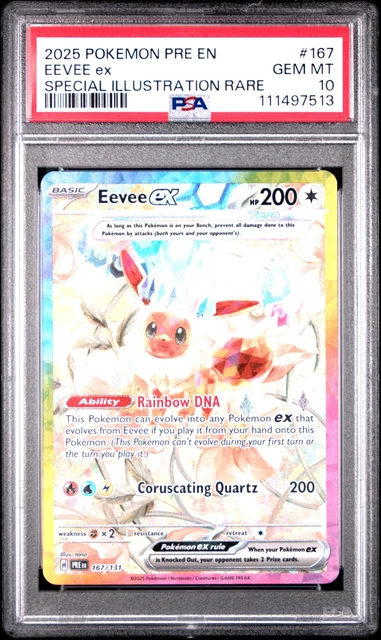 2025 POKEMON PRE En-Prismatic Evolutions Special Illustration Eevee Ex ...