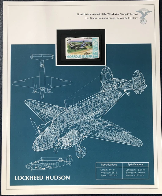 TIMBRE DES PLUS Grands Avions De L’Histoire LOCKHEED HUDSON EUR 6,50 - PicClick FR