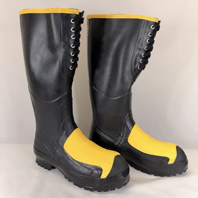 LACROSSE META PAC Boots Black Yellow Rubber Metatarsal Steel Toe Mining ...