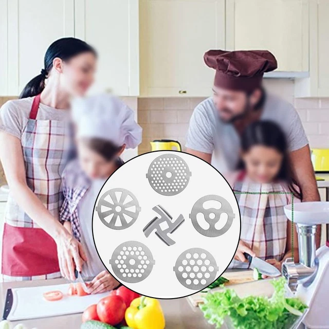 ENHANCED PERFORMANCE MEAT Grinder Plate Discs and Blade Set in ...