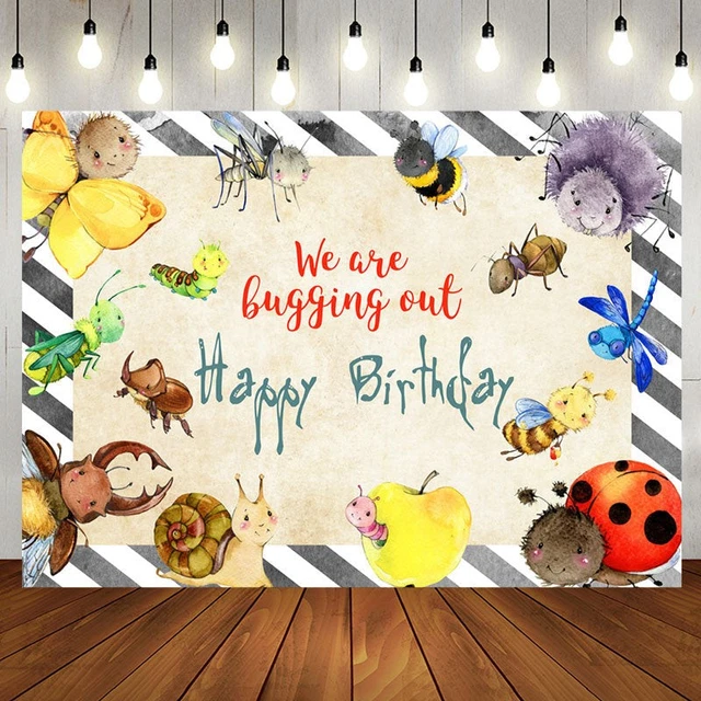 WE ARE BUGGING Out Cartoon Insect Birthday Backdrop $35.97 - PicClick AU