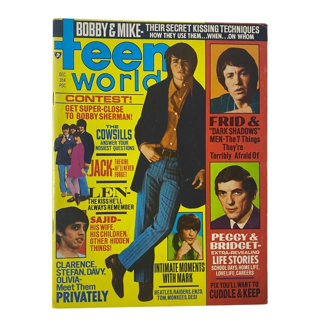 TEEN WORLD MAGAZINE December 1969 Bobby Sherman, Michael J. James No ...