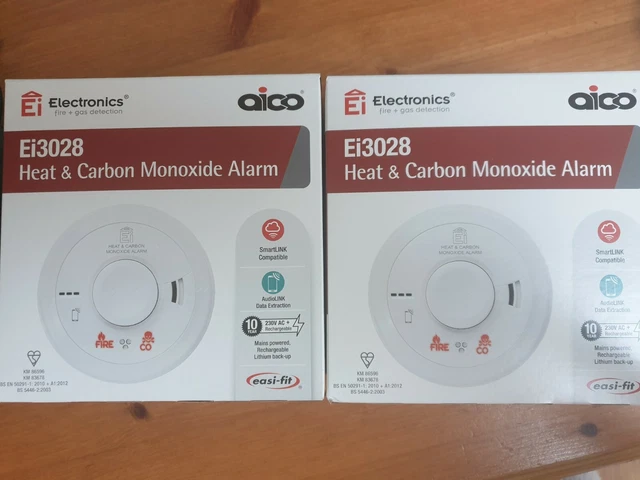 2 X AICO Ei3028 Mains Powered Multi-Sensor Heat & Carbon Monoxide Alarm £95.00 - PicClick UK