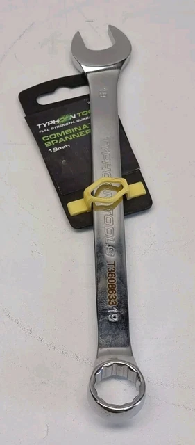 TYPHOON TOOLS 19MM 70332 Combination Spanner Wrench Polished Ring Open ... TYPHOON TOOLS 19MM 70332 Combination Spanner Wrench Polished Ring Open ...
