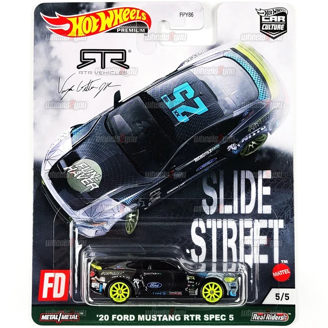 20 FORD MUSTANG RTR SPEC 5 Slide Street Hot Wheels Car Culture 1:64 ...