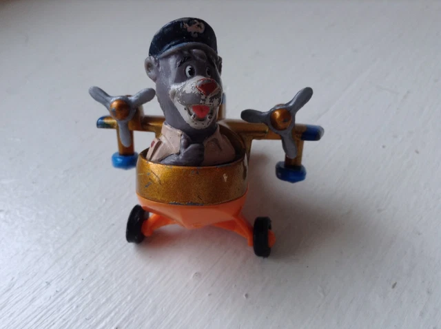 DISNEY TALESPIN BALOO Bear Pilot In Minature Plane Wheels & Propellers ...