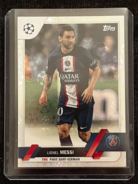 TOPPS UEFA CLUB Competition 2022/23 SILVER PARALLEL LIONEL MESSI PARIS ...