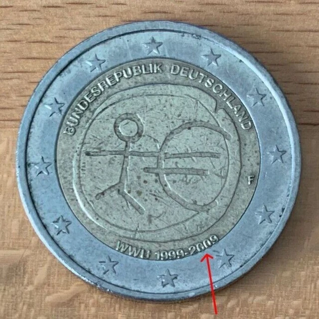 2 EURO COIN stick man misprinting Germany circulation coin £341.94 ...