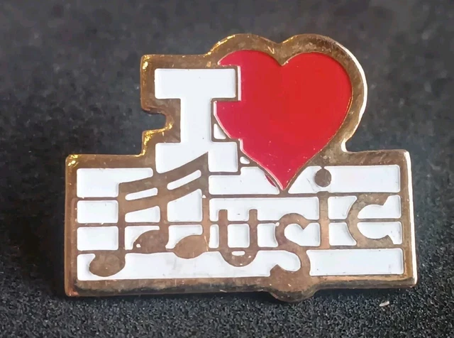 SPILLA PINS DISTINTIVO Stemma Simbolo Badge Logo Crest I Love Music EUR ...