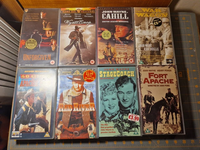 WESTERN VHS COLLECTION 8x movies John Wayne Cahill Red River Fort ...