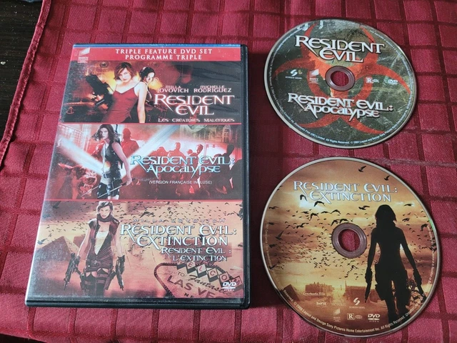 RESIDENT EVIL/RESIDENT EVIL Apocalypse/Resident Evil Extinction (DVD, 2 ...