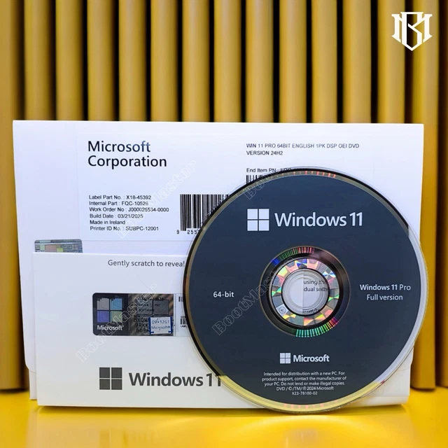 MICROSOFT WINDOWS 11 Pro Full Version 64-bit - Sealed DVD £24.95 ...