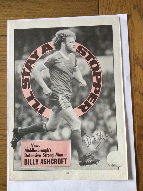 BILLY ASHCROFT ( Middlesbrough ) Signed Book Picture. £1.79 - PicClick UK