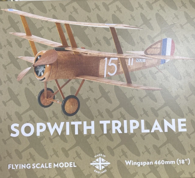 SOPWITH TRI-PLANE MODEL Plane - Rubber Powered Balsa Wood Aircraft ...