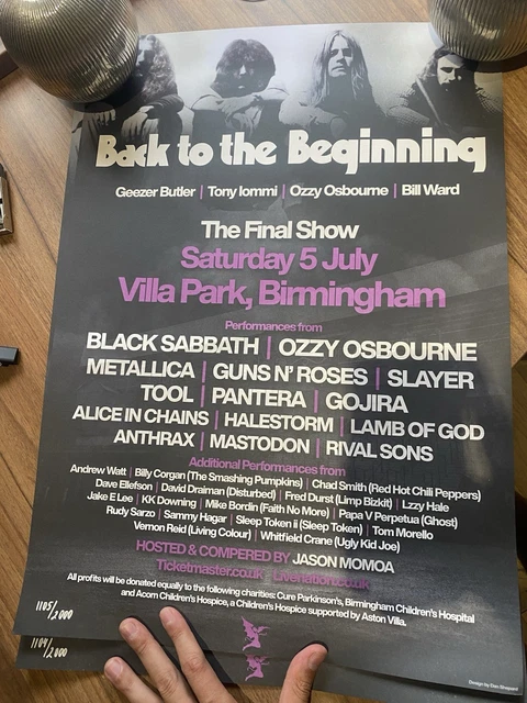 BLACK SABBATH BACK TO THE BEGINNING POSTER 2025 Original Limited 2000 £ ...