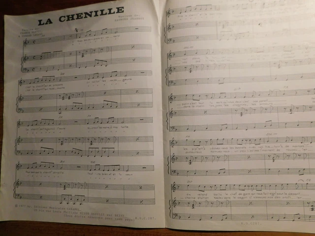 PARTITION ACCORDÉON " La Chenille " La Bande à Basile Sheet music score ...