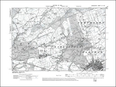 OLD MAP OF Padiham, Simonstone, Read, Lancashire in 1914: 55SE repro £ ...