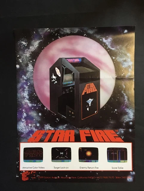 RARE FLYER MACHINE Arcade Vintage - Star Fire - Jeu, Exidy, États-Unis ...
