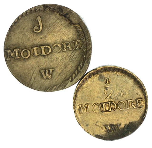 MONETA 18 ° secolo peso 1 e 1/2 ottone Moidore Portogallo EUR 46,97 ...