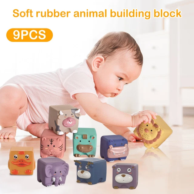 SOFT BUILDING BLOCKS for Toddlers Soft Rubber Blocks Teething and·@ £12 ...