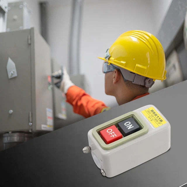 BUTTON SWITCH 380V 500V 7.5KW BS211 Gray Latching On/Off Start Stop ...