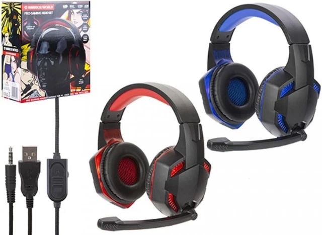 WARRIOR WORLD PRO Gaming Headset With Mic Light Up 1pc. Accessory Black ...