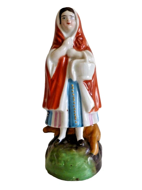 ANTIQUE VICTORIAN STAFFORDSHIRE Little Red Riding Hood Figure, c1850 £ ...