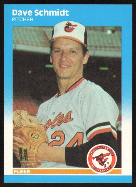 1987 CARTE DE baseball Fleer Update Dave Schmidt #U-107 Orioles de ...