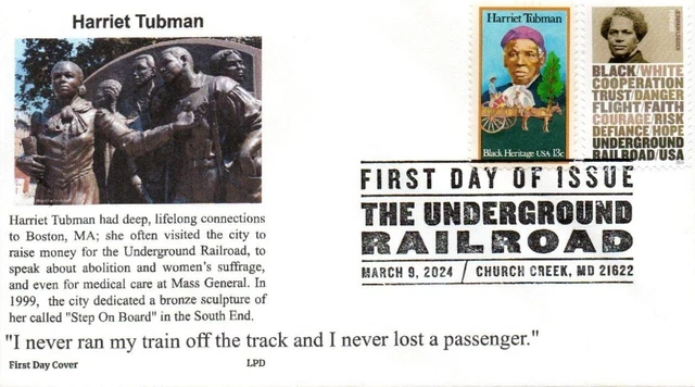 2024 UNDERGROUND RAILROAD FDC focused on Harriet Tubman $4.00 - PicClick