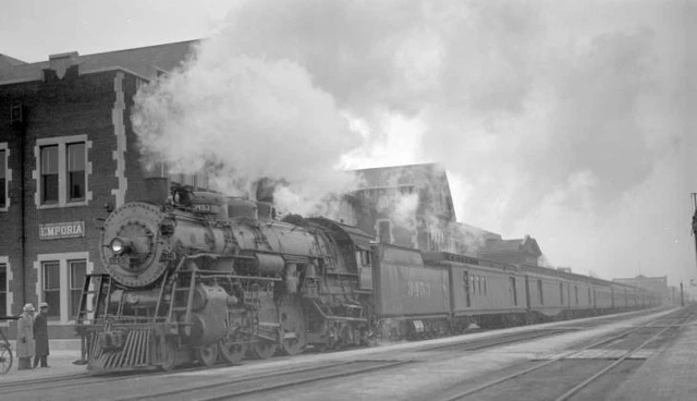 AT&SF SANTA FE Railroad locomotive engine No. 3453 type 4-6-4 OLD TRAIN ...
