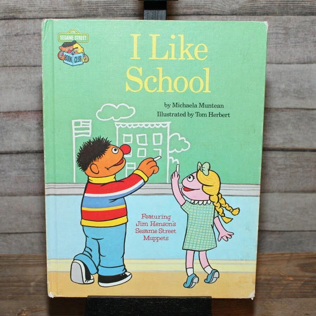 SESAME STREET BOOK Club 'I like School' 1980 Vintage Hardcover EUR 6,55 ...