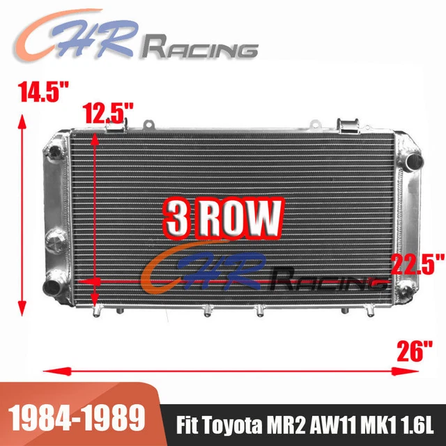 3 ROW FOR 1984-1989 85 86 87 88 Toyota MR2 AW11 MK1 1.6L MT Aluminum ...