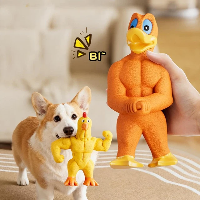 MUSCLE SILICA GEL Dog Calming Duck 2025 New Yellow Toy W; Dog Ne Duck ...