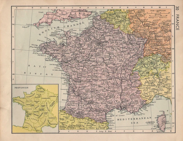 1952 MAP ~ France ~ Showing Provinces EUR 52,99 - PicClick FR