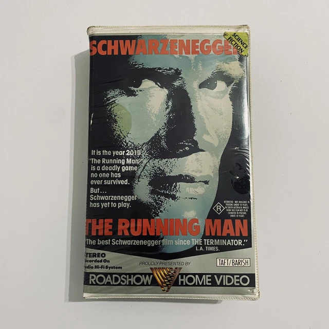 THE RUNNING MAN VHS Video Tape 1987 Roadshow Clamshell Arnold ...