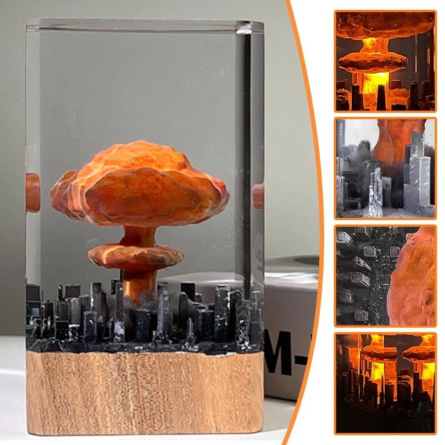 NUCLEAR EXPLOSION MUSHROOM Cloud Home Night Light City Clear Gift £30. ...