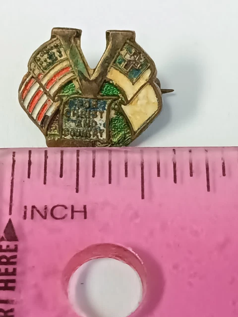VINTAGE WWII 1942 For Christ And Country Victory Lapel Pin Cross ...