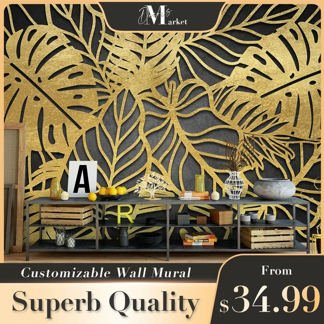 TROPICAL LEAVES TEXTURE Patterns 3D Wall Mural Bedroom Designer ...