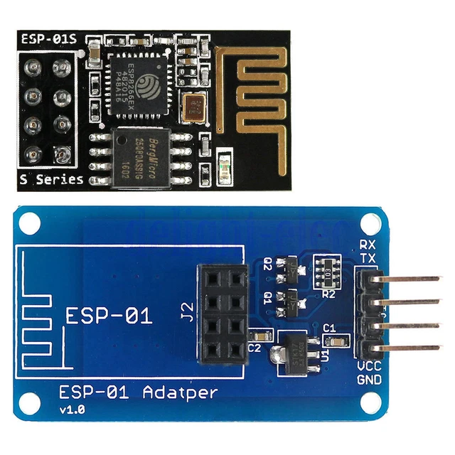 ESP8266 ESP-01S WIRELESS Transceiver + Breadboard Adapter Breakout ATF ...