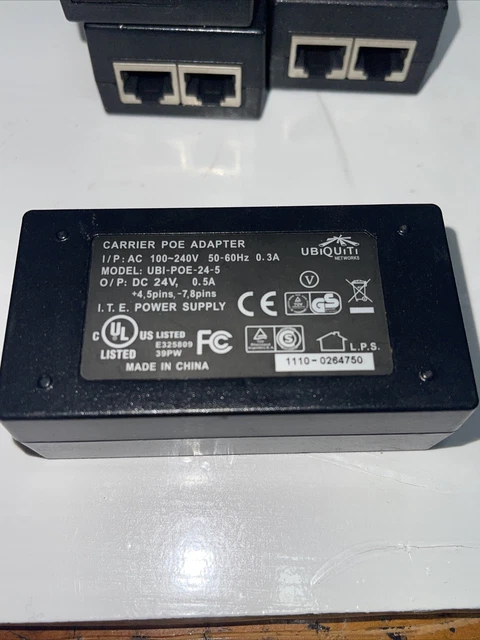 UBIQUITI NETWORKS CARRIER POE Adapter UBI-POE-24-5 24V 0.5A (279) $29. ...