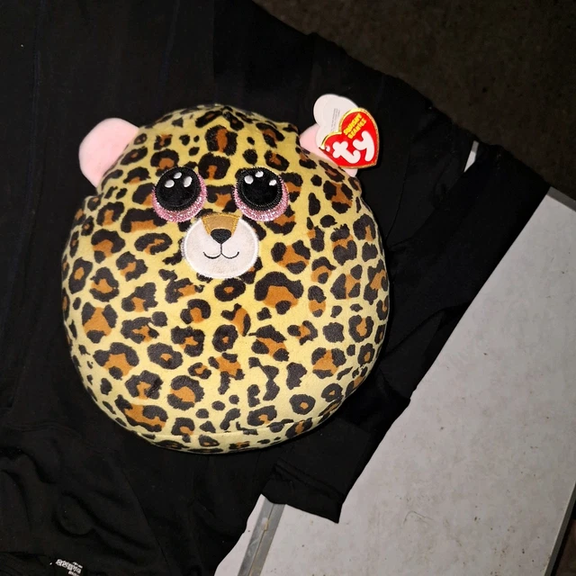 TY LIVVIE LEOPARD Squish a Boos 10" | Beanie Baby Soft Plush Toy | Col ...
