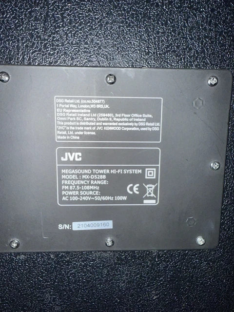JVC MX-D528B BLUETOOTH Megasound Party Speaker - Black £130.68 ...
