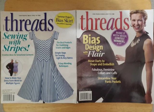 THREADS MAGAZINE JAN July 2012 Lot Of 2 Sewing Instructions Design ...