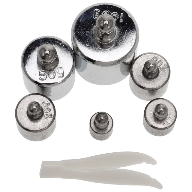 6 PCS SCALE Weights Balance Calibration Kit Chrome-plated Kitchen £17. ...