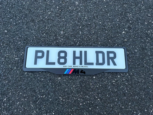 1X LUXURY PREMIUM BMW M4 Number Plate Holder/Surround (MATTE BLACK LIP ...