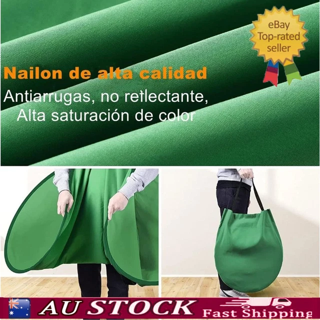 PORTABLE 142CM GREEN Screen Round Backdrop for Video Conferencing and ...