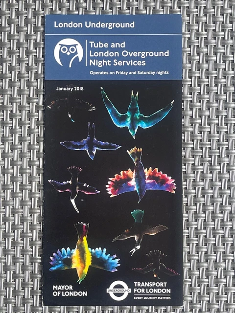 LONDON UNDERGROUND NIGHT Tube Map January 2018 £2.00 - PicClick UK