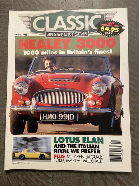 CLASSIC AND SPORTSCAR Magazine March 1995 Austin Healey 3000 Lotus Elan ...